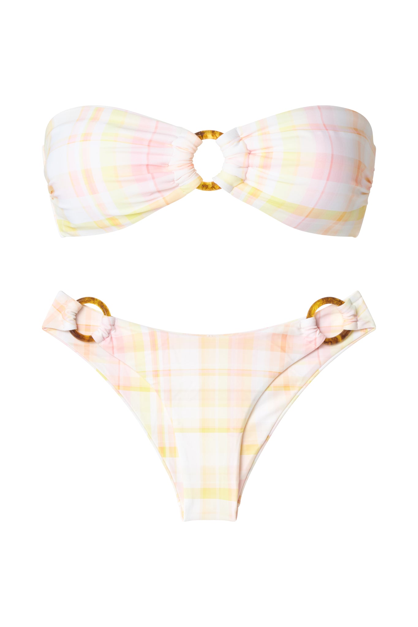Checkered Pink Bandeau Set – FF Swim Club